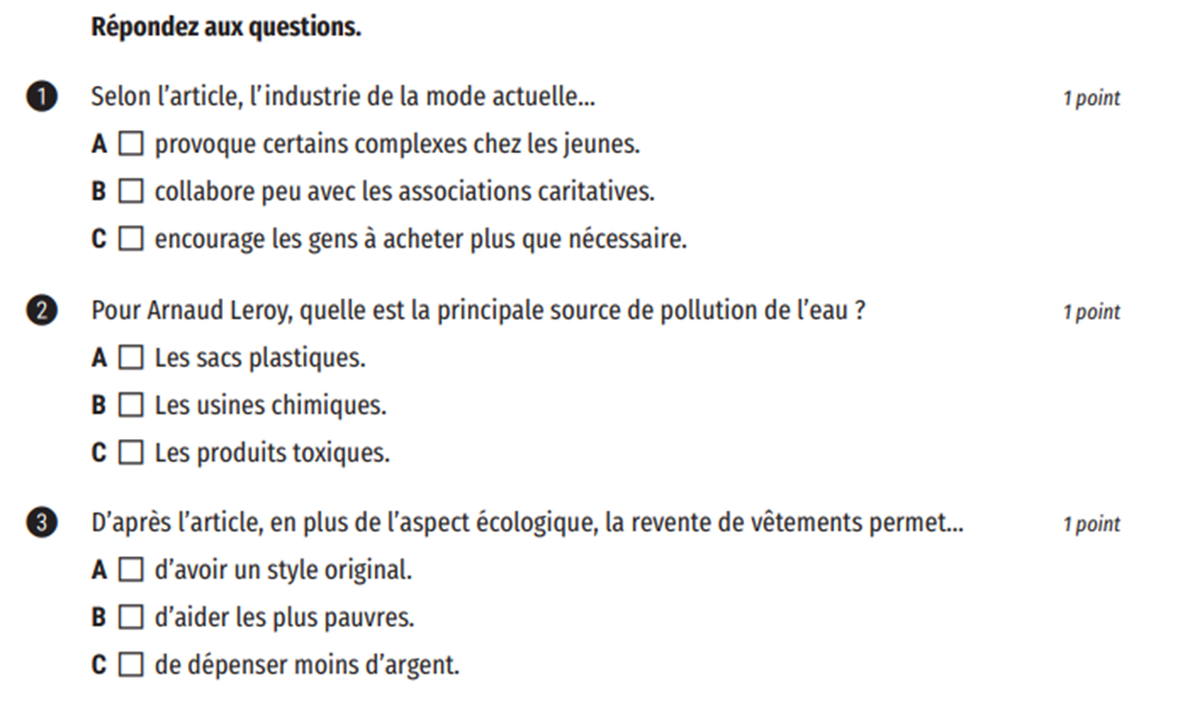 DELF B2: Compréhension écrite - Test gratuit